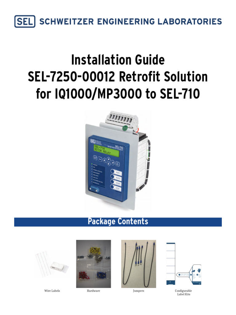 Installation Guide SEL-7250-00012 Retrofit Solution For IQ1000 MP3000 ...