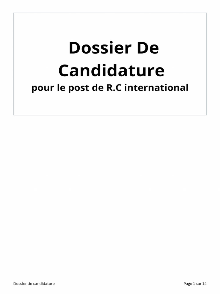 Dossier de Candidature | PDF