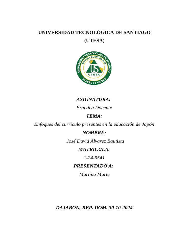 Trabajo José David | PDF | Japón | Pensamiento