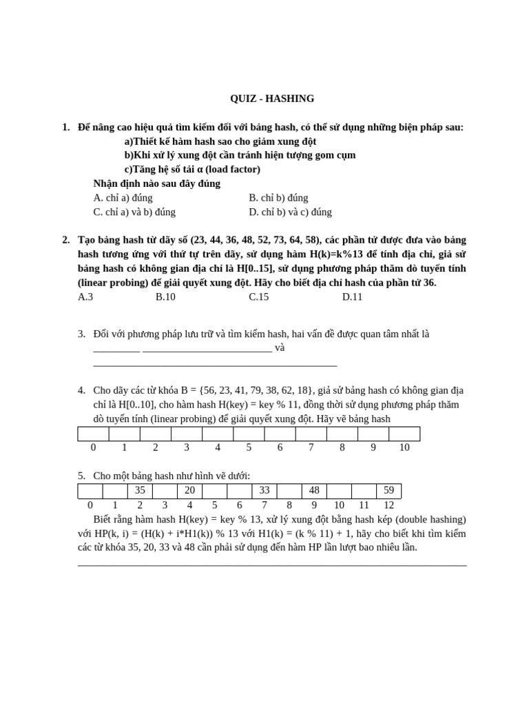 QUIZ 12 - Hash | PDF