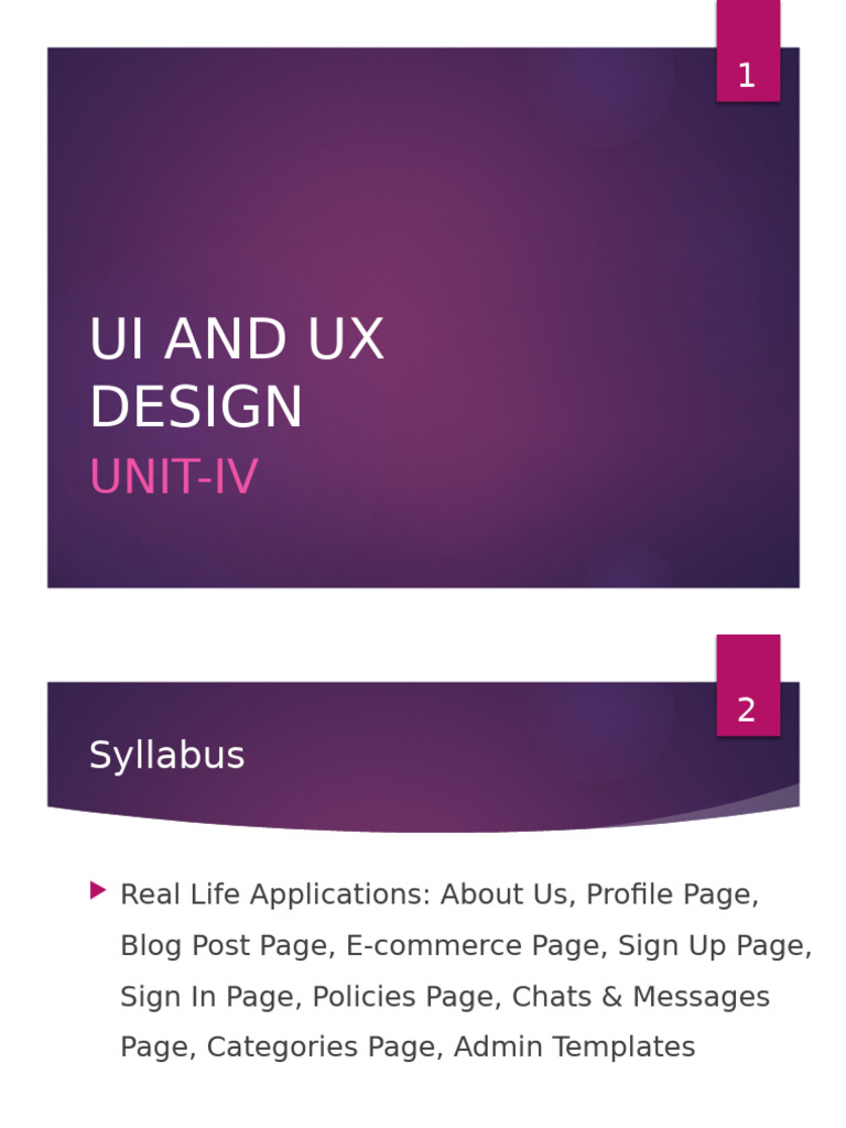Unit-4 Ui and Ux Design | PDF | Websites | Computing
