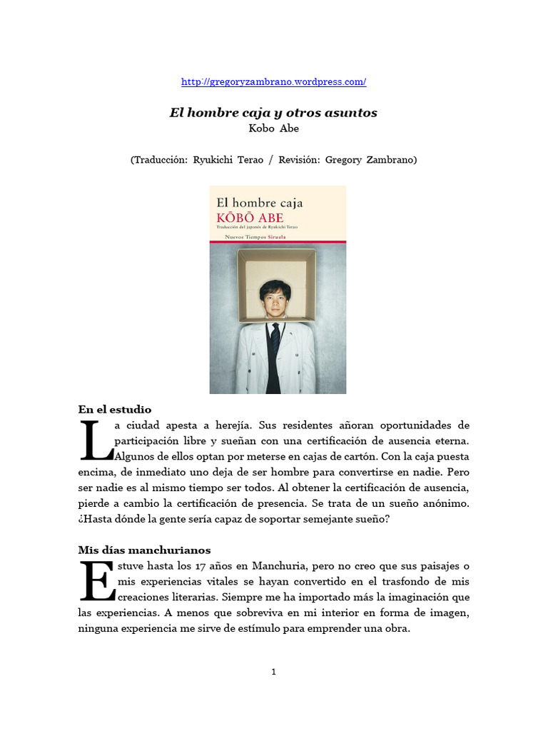 Reflexiones de Kobo Abe | PDF | Edgar Allan Poe