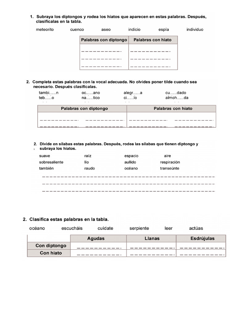 Diptongos e Hiatos | PDF