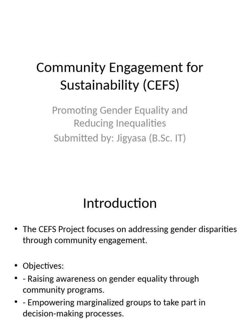 Detailed CEFS Project Presentation | PDF | Gender Equality | Gender Studies