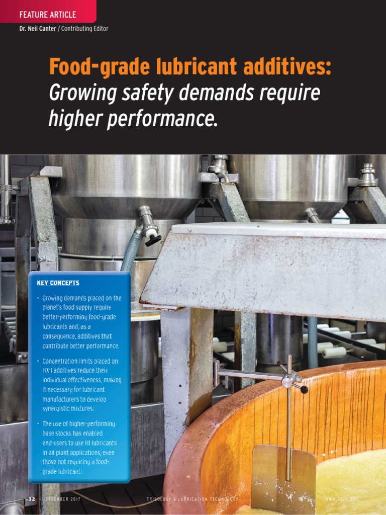 Food-Grade Lubricants: Performance Trends | PDF | Lubricant | Materials