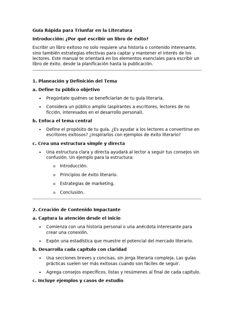 Guía Rápida para Triunfar en La Literatura | PDF | Planificación | Blog