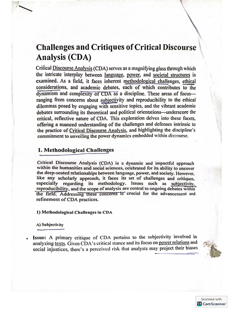 Challenges and Critiques of CDA | PDF