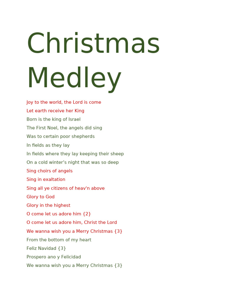 Christmas Medley | PDF