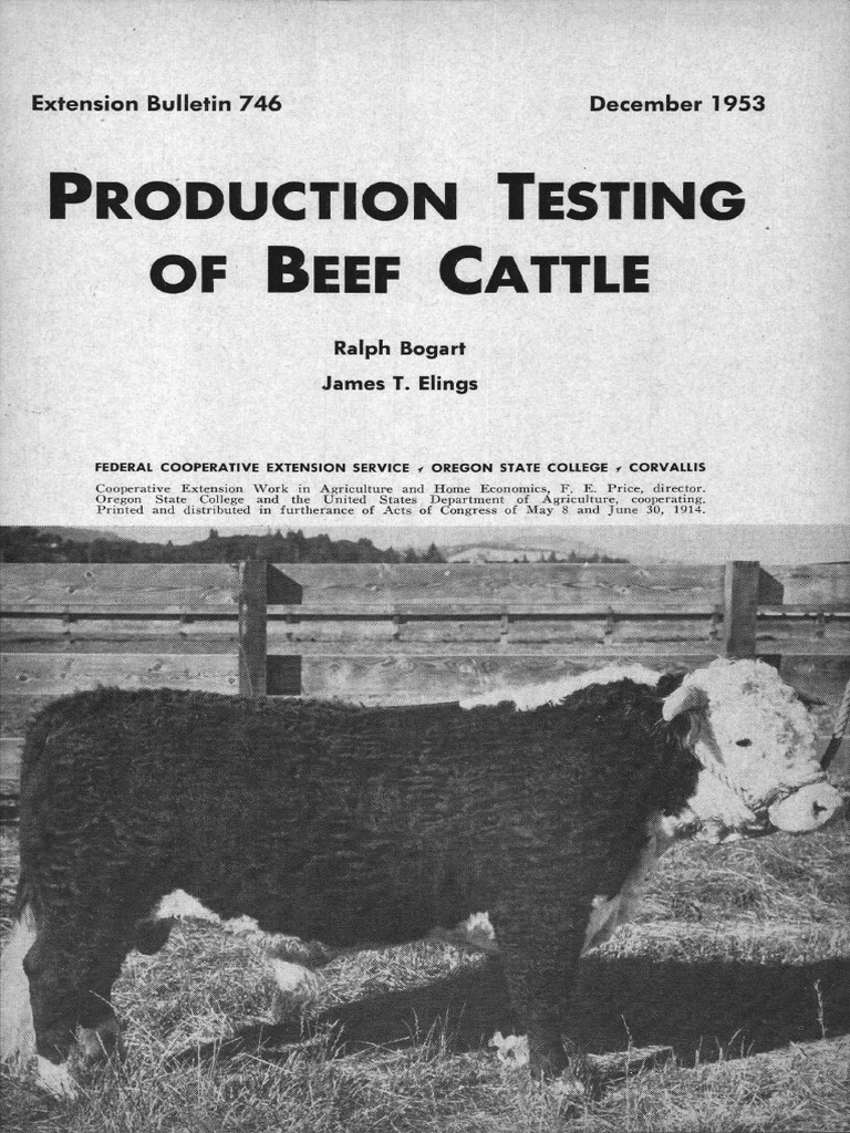 Production Testing of Beef Cattle - TESTING | PDF | Ethnobiology | Bovines