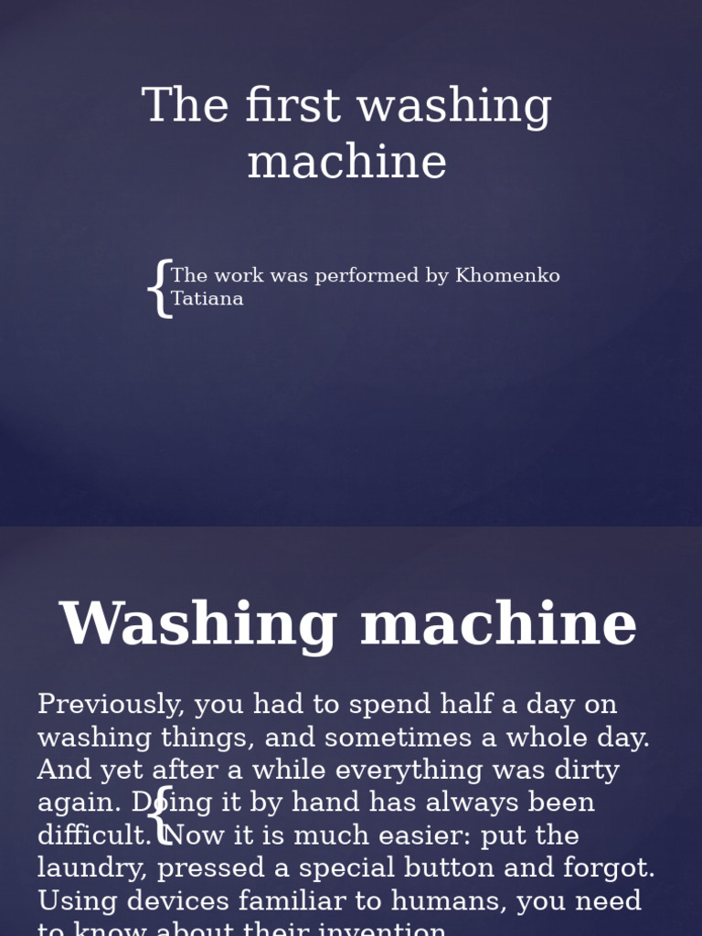 The First Washing Machine | PDF