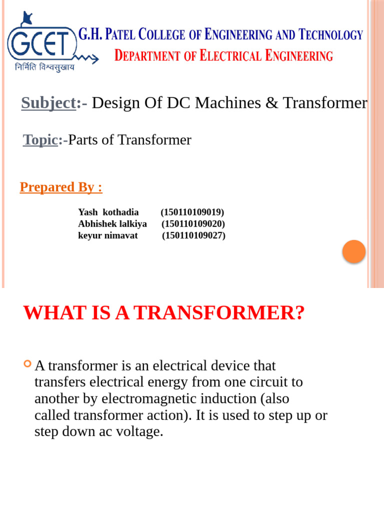 1501101090192027dcmt 190418120306 | PDF | Transformer | Electronic ...