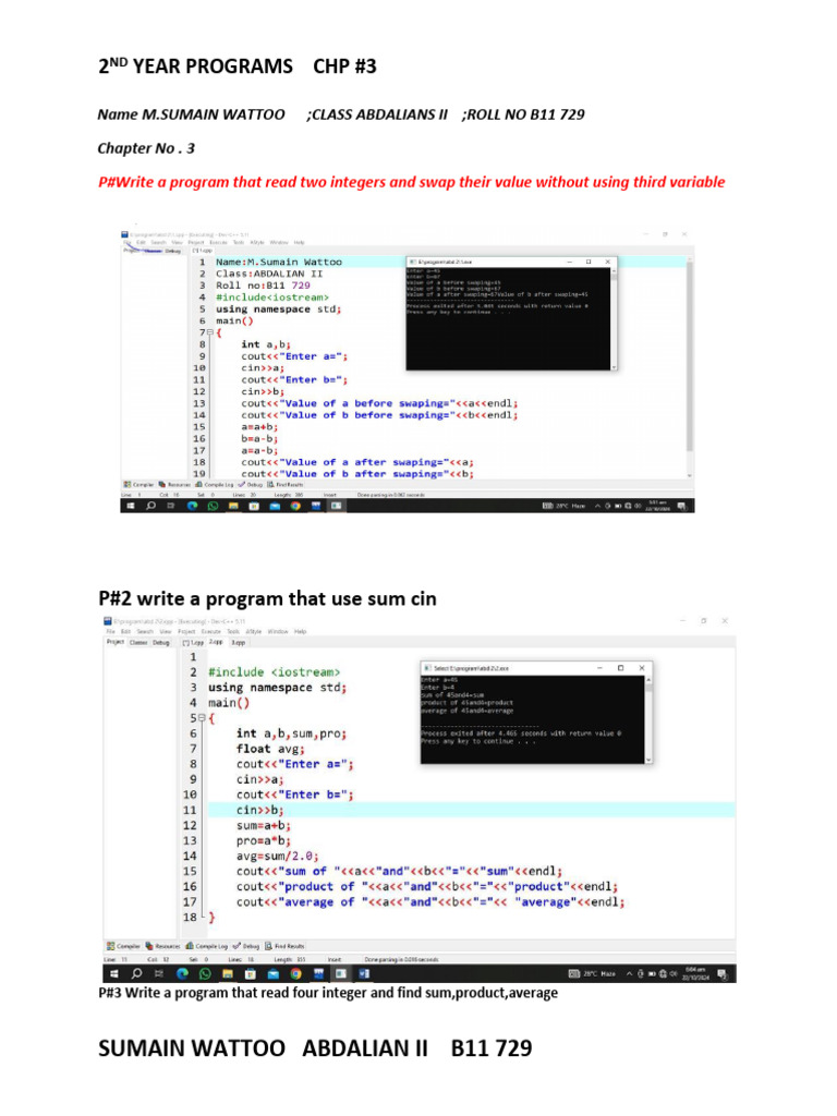 2 Year Programs CHP #3: Sumain Wattoo Abdalian Ii B11 729 | PDF | Technology & Engineering