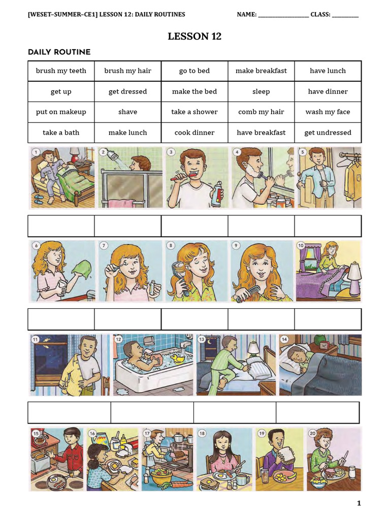 Lesson 12 - Daily Rountines Done | PDF