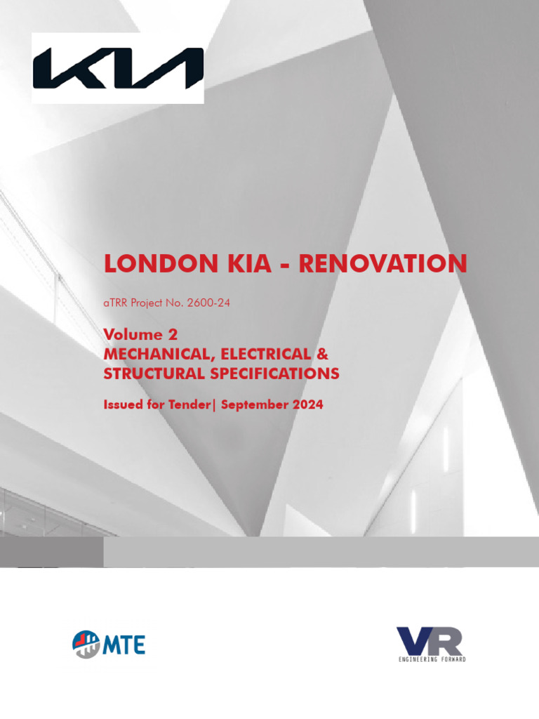 02 London KIA Mechanical Electrical Specifications Issued For Tender ...