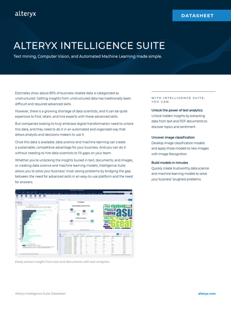 Alteryx Intelligent Sheet | PDF | Data Science | Computer Vision
