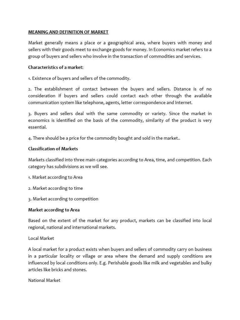1 BEC 101 notes MARKET STRUCTURE | PDF | Supply (Economics) | Market ...