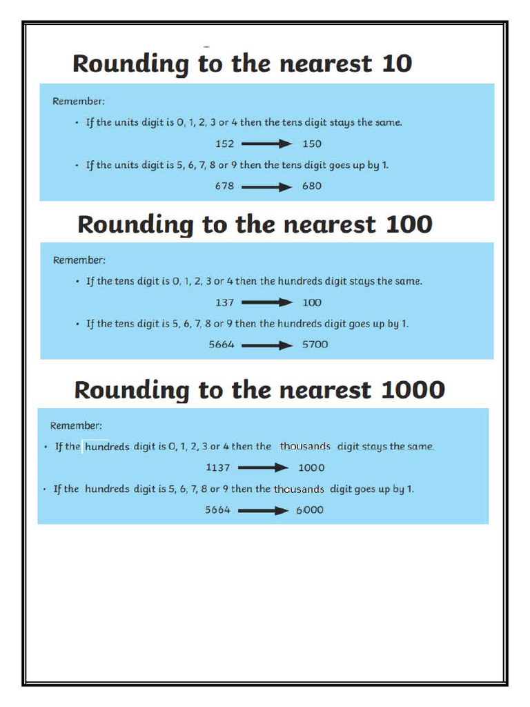 Rounding Test Div Handout | PDF