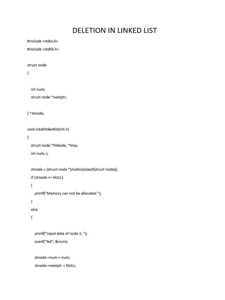 Deletion in Linked List | PDF | Software Engineering | Software Development Deletion in Linked List | PDF | Software Engineering | Software Development