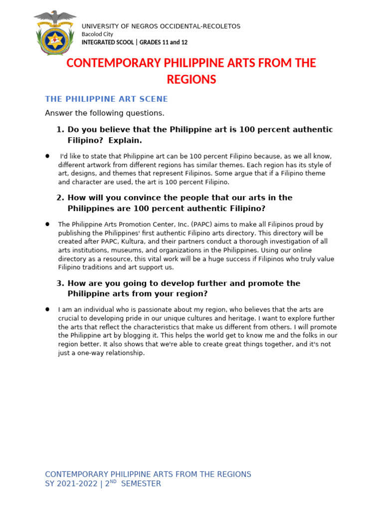 G16 Libo-Onarnie Act 7 Phil Art 100 Filipino | PDF