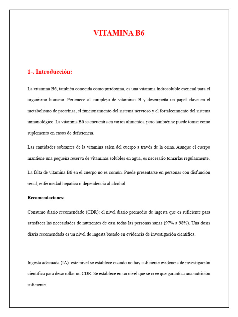 Vitamina B6 | PDF | Vitamina