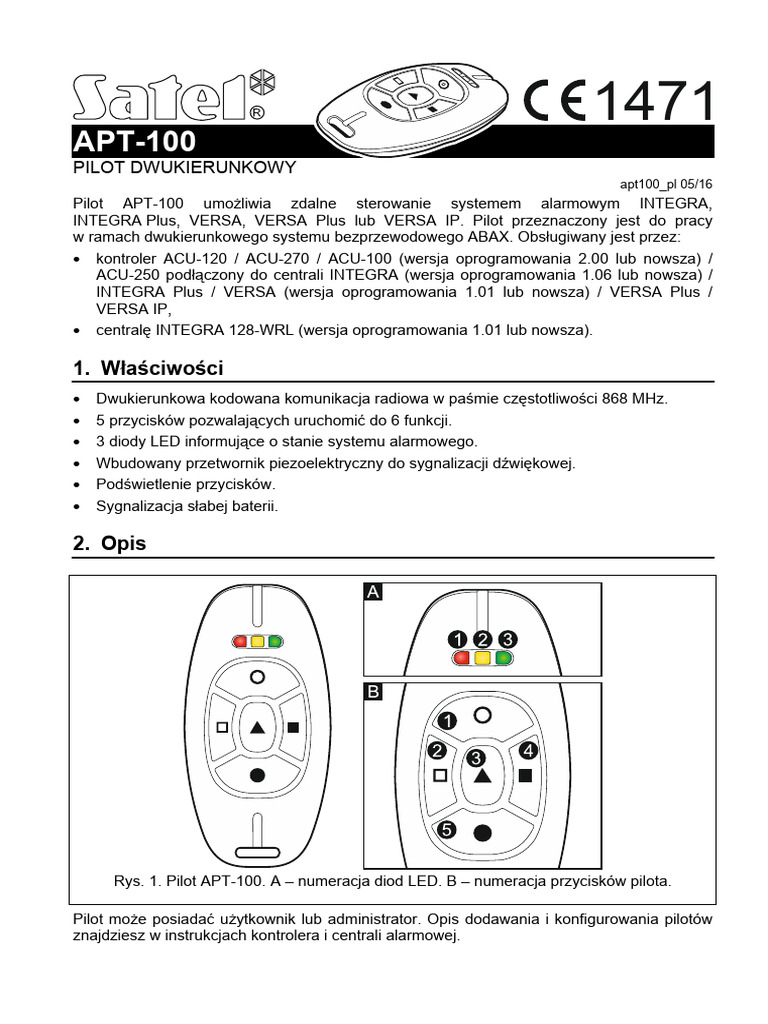 Apt100 Io PL 0516 | PDF