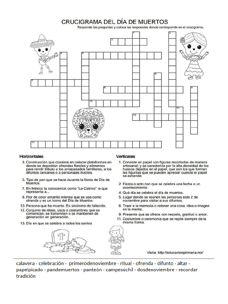 Crucigrama Dia de Los Muertos | PDF