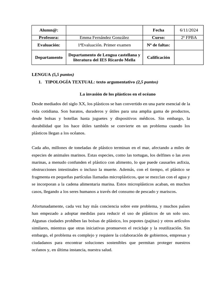 Impacto de los plásticos en los océanos | PDF | El plastico