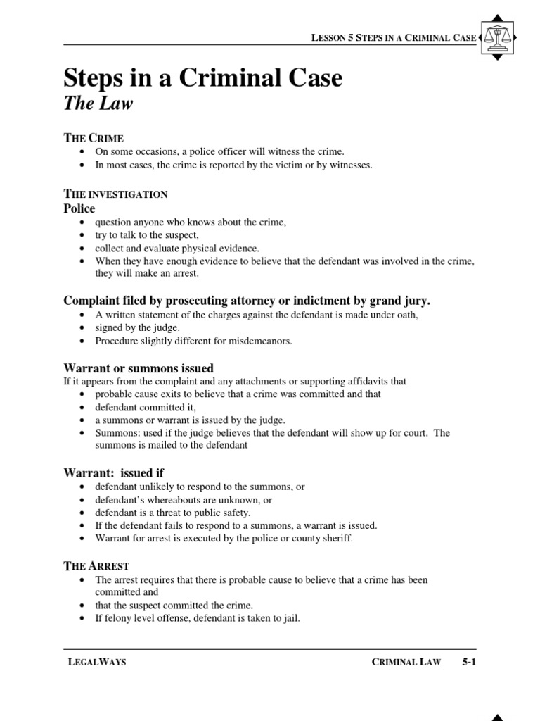 Steps | PDF | Burden Of Proof (Law) | Arrest Warrant