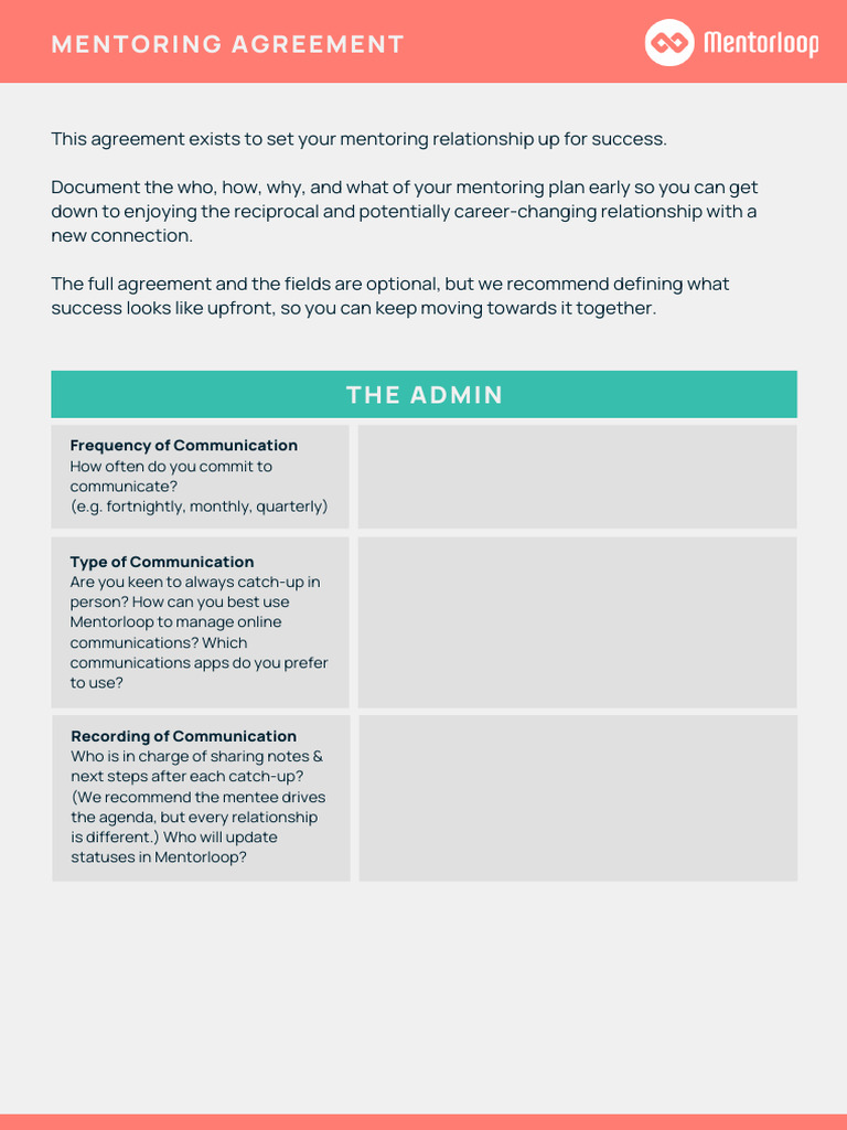 Mentoring Agreement Template | PDF