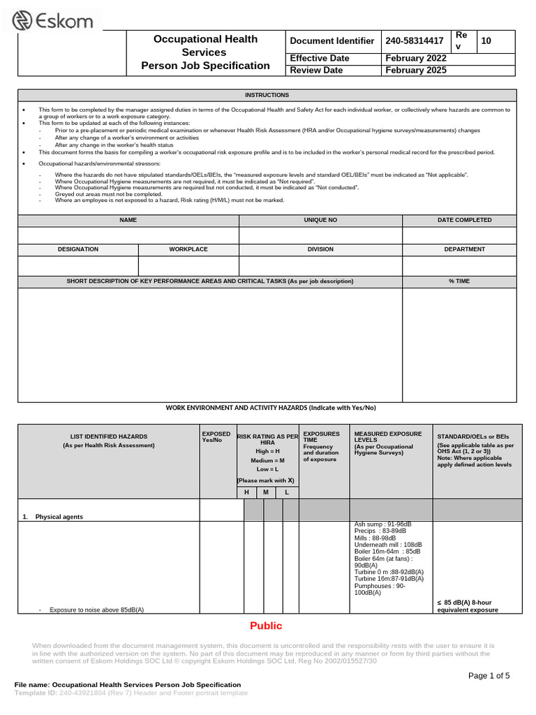Man Job Blank Specification - Rev 10 Master Template 2022 - Blank | PDF ...