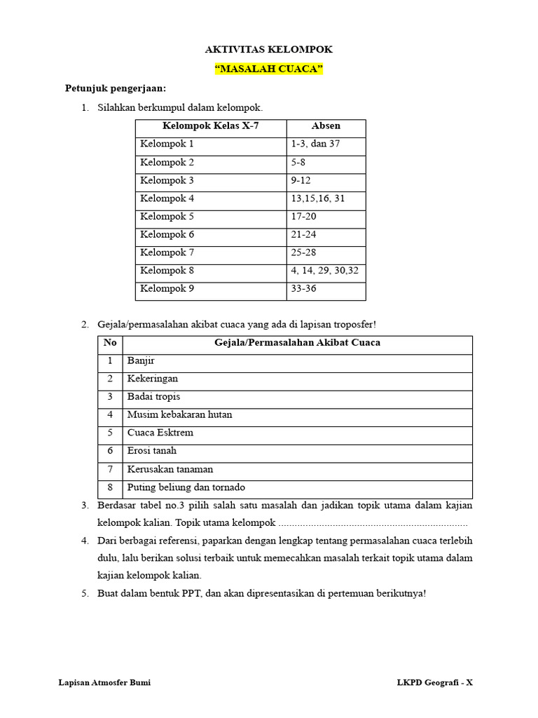 LKPD Masalah Cuaca | PDF
