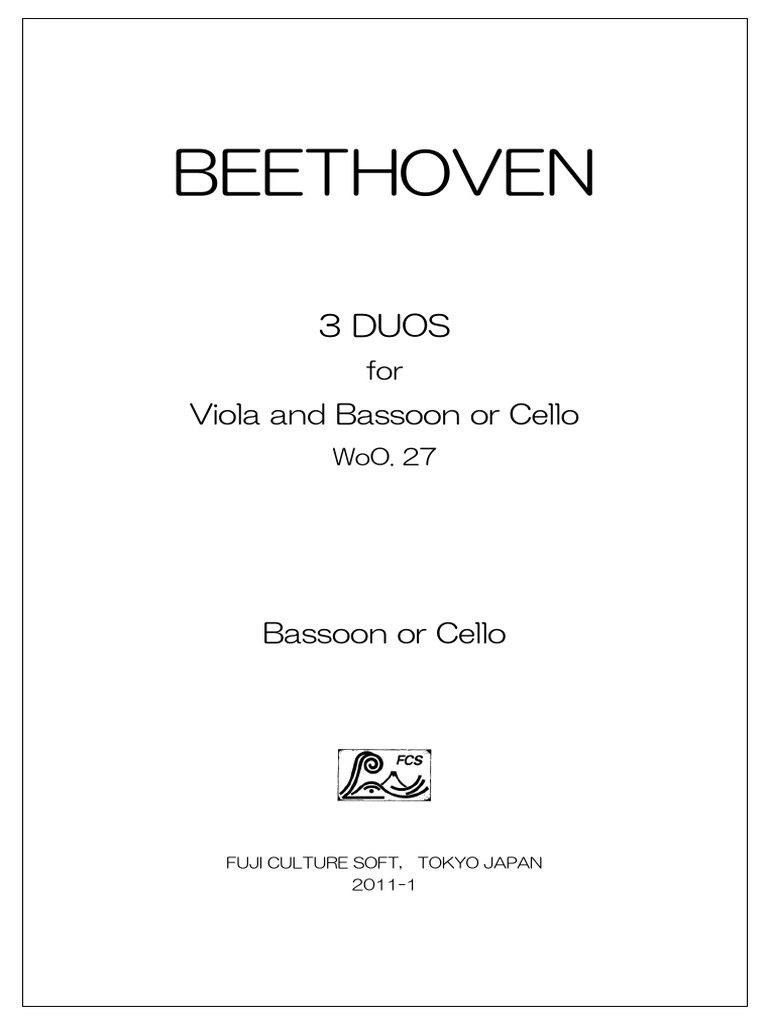 3 Duetos Beethoven Wo27 Cello | PDF
