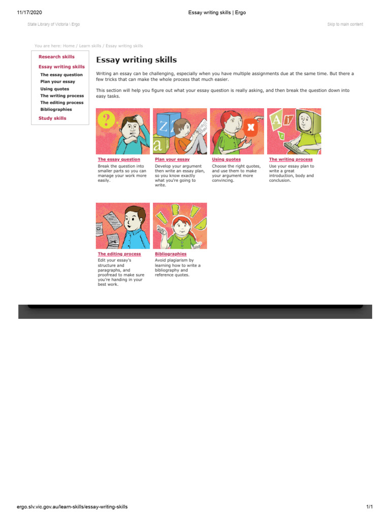 Essay Writing Skills Guide | PDF | Essays | Human Communication