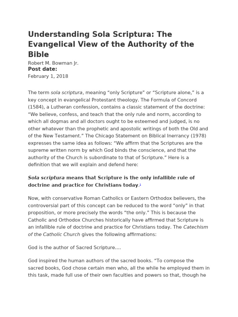 Understanding Sola Scriptur1 | PDF | Sola Scriptura | Biblical Inerrancy