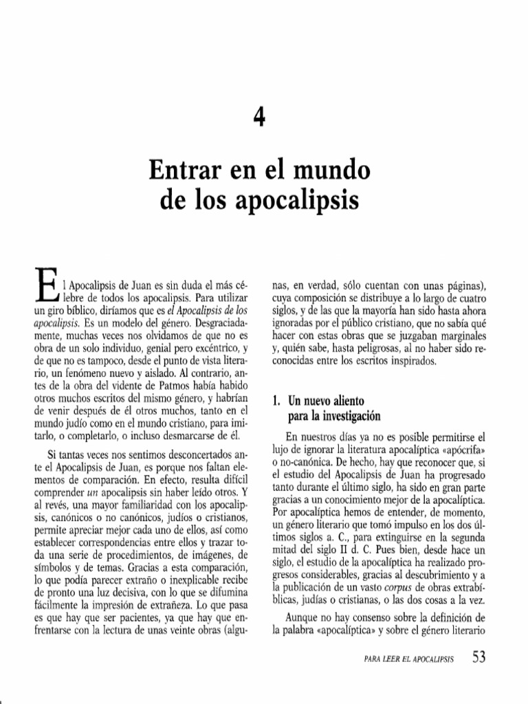 Apocalipsis: Historia y Análisis Literario | PDF | Libro de revelación | Literatura apocalíptica
