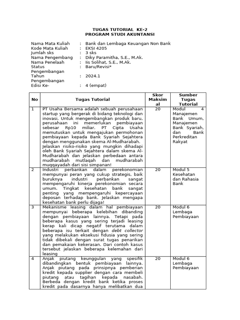 Tugas Tutorial Ke 2 - 2024.1 | PDF