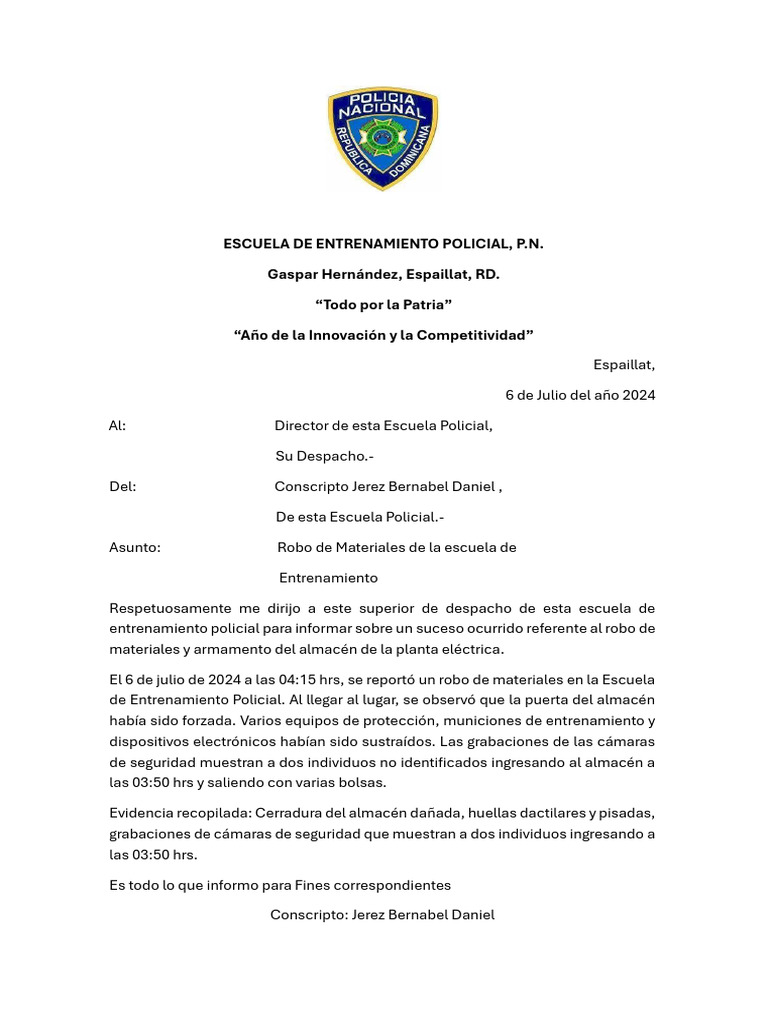 Informe Policial Jerez | PDF