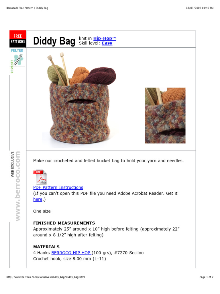 diddy_bag | PDF | Crochet | Knitting