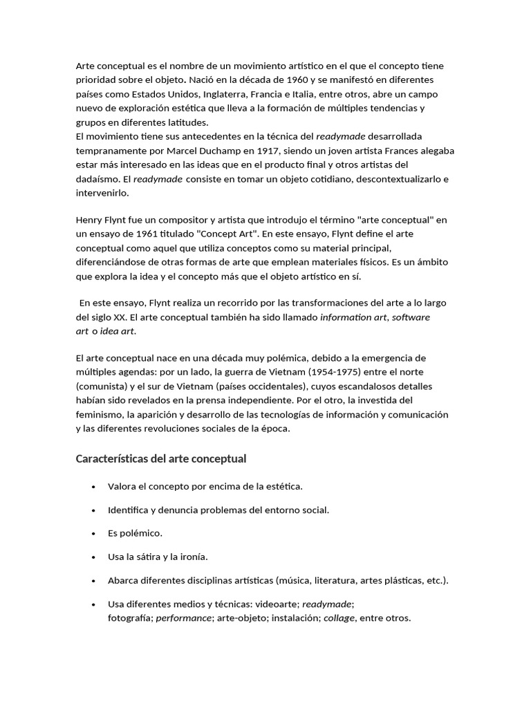 Arte Conceptual, tp5 | PDF | Las artes | Movimientos de arte