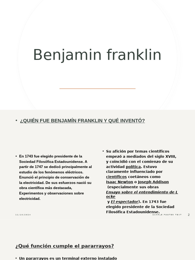 Benjamin Franklin y el Pararrayos | PDF | Arte
