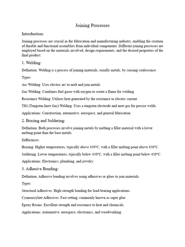 Joining Processes | PDF | Technology & Engineering