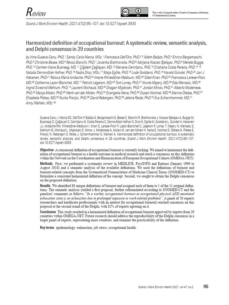 2021 Harmonized Definition of Occupational Burnout - A Systematic ... 2021 Harmonized Definition of Occupational Burnout - A Systematic ...