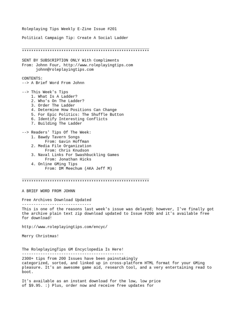 #201 Political Campaign Tip - Create A Social Ladder | PDF | Sports ...