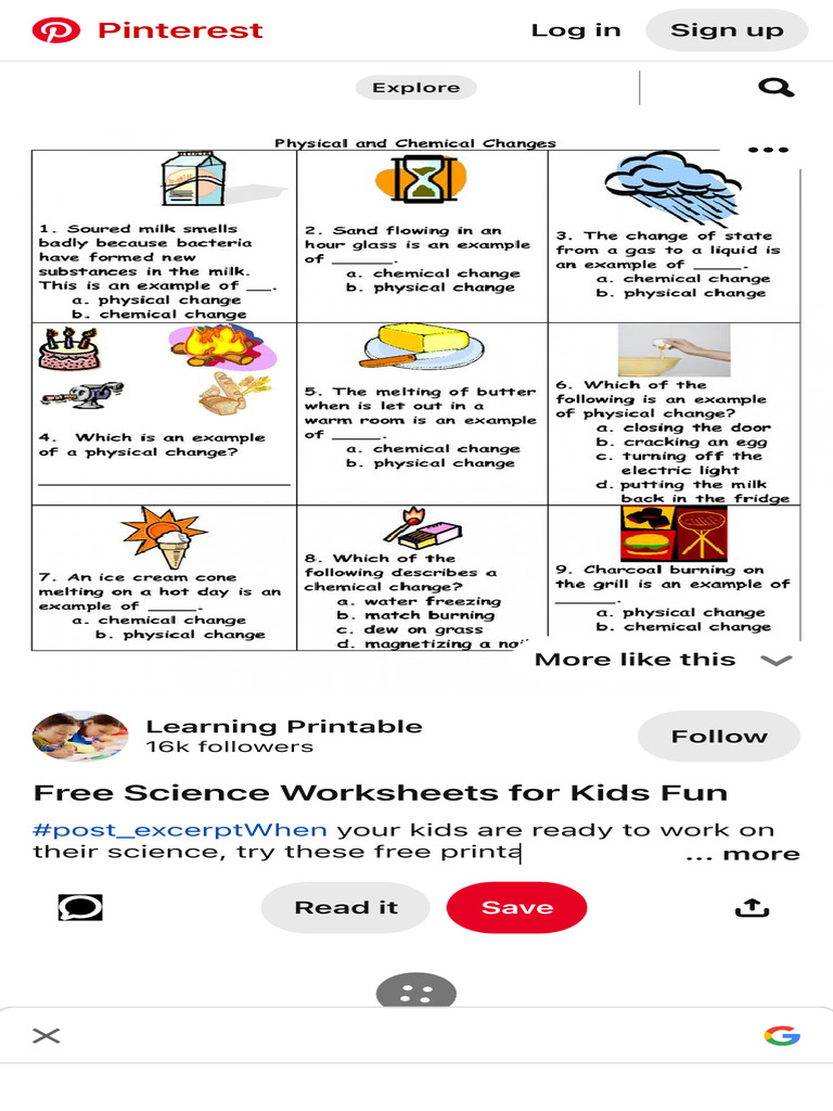 Free Science Worksheets For Kids Fun | PDF