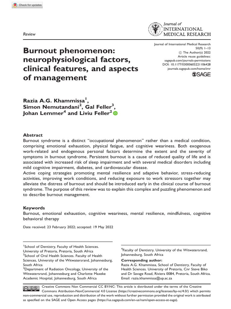 Burnout: Causes, Symptoms, Management | PDF | Occupational Burnout ...