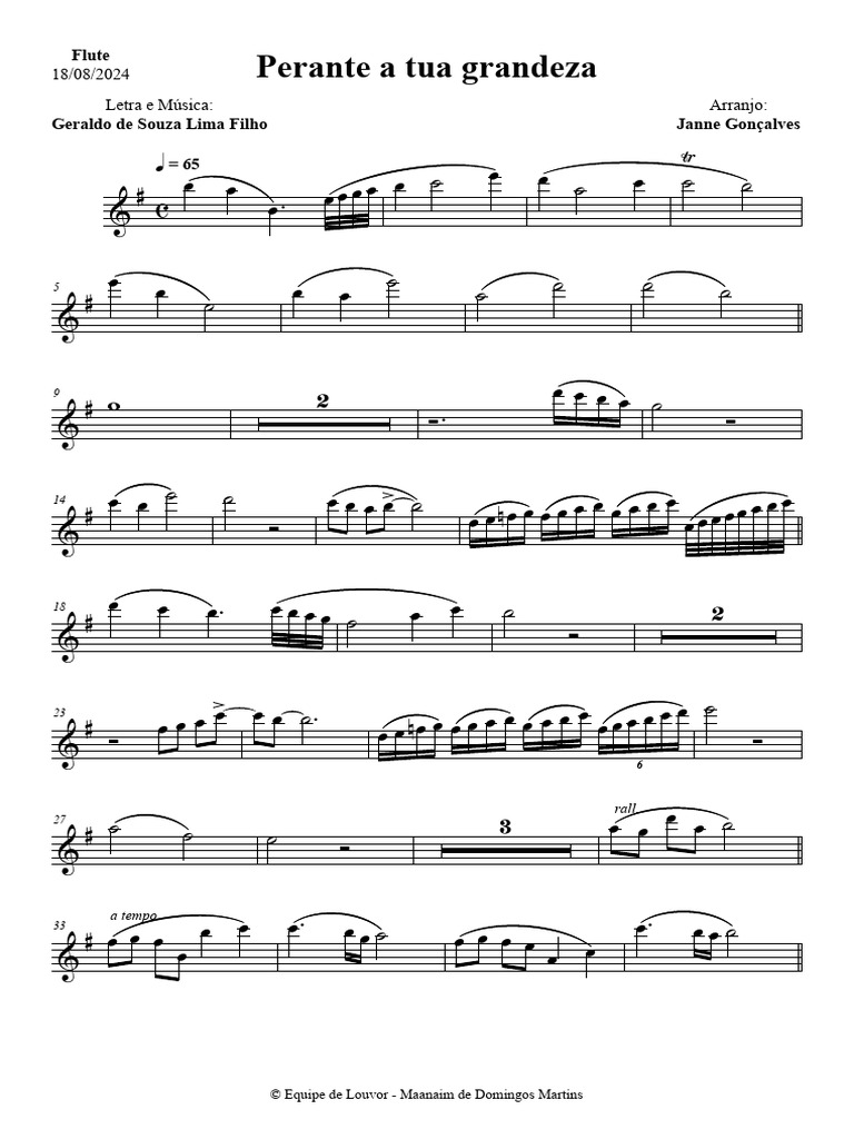 Perante A Tua Grandeza - Flute (18 08 2024) | PDF