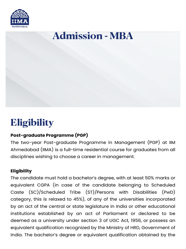 Iima | PDF | Academic Degree | Graduate Management Admission Test