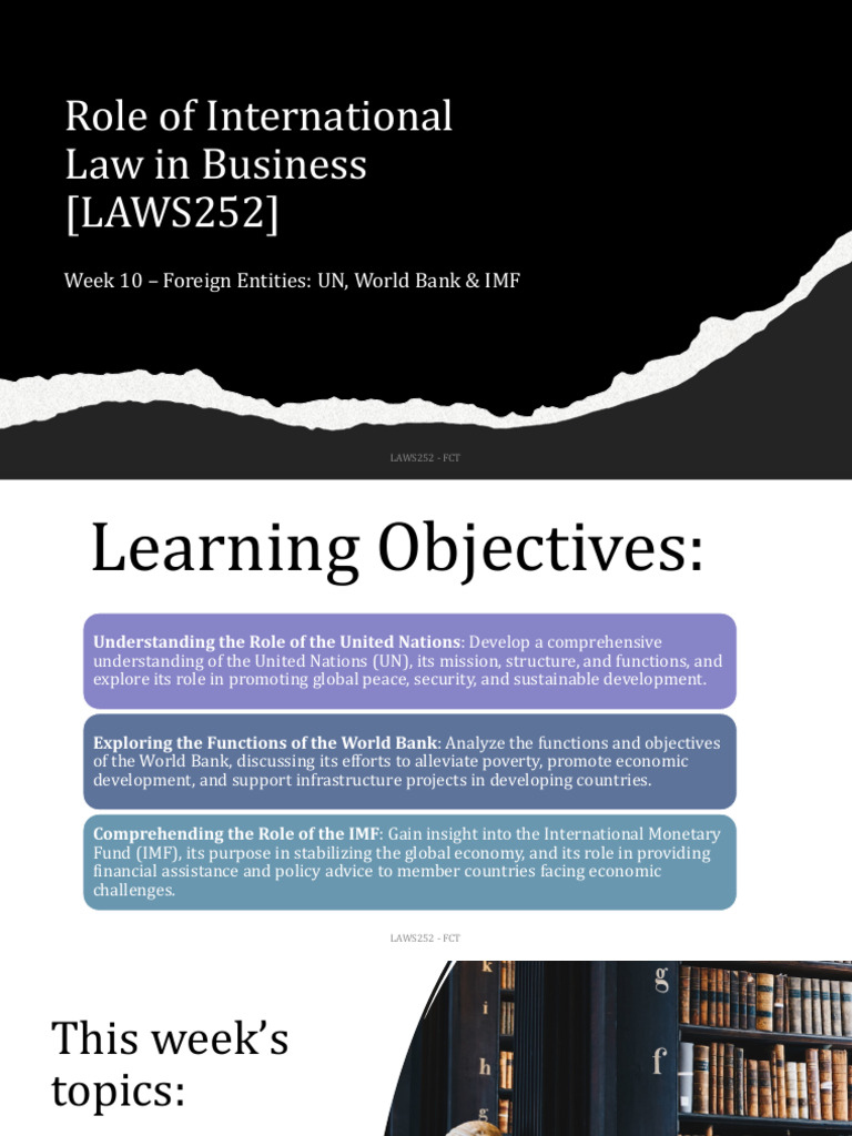 Week 10 - Foreign Entities | PDF | World Bank Group | United Nations