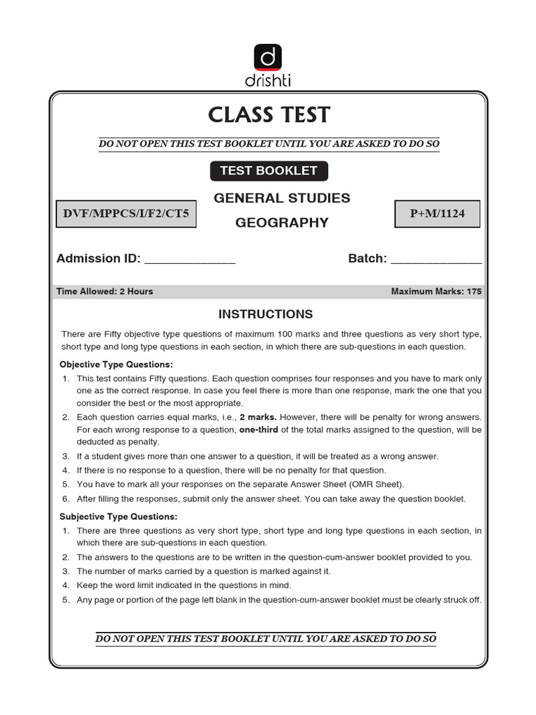 F 2 CT 5 Booklet [MP] | PDF | Monsoon | Meteorology