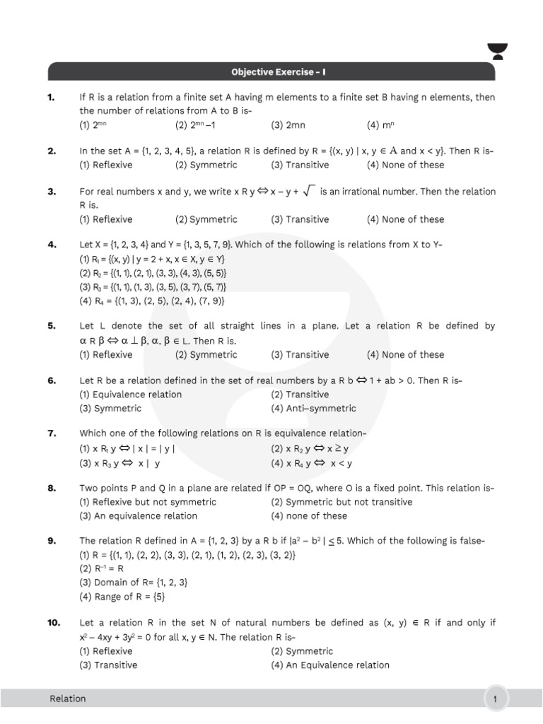 Relation Sheet | PDF